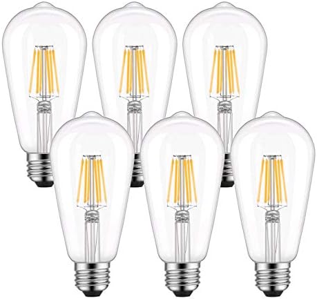 Kohree ST58 Vintage Edison LED Light Bulb 60W Equivalent, Warm White ...