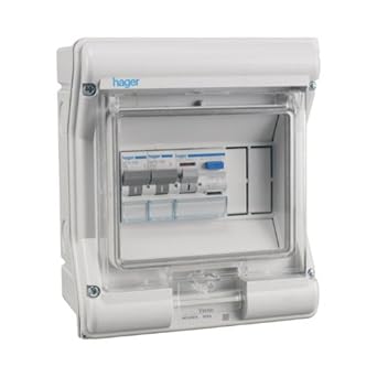 Hager 2 Way IP55 Garage Consumer Unit With RCD and 2 MCB's: Amazon.co ...