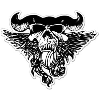 Amazon.com: Danzig - Black Demon Skull Logo on White Background ...