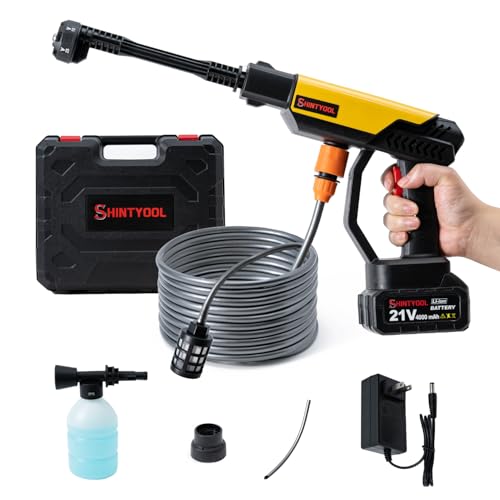 21V Cordless Power Washer, 4.0 Ah Battery Small Power Washer,600-Psi,6 ...