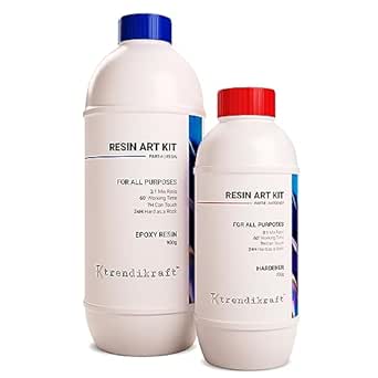TRENDIKRAFT 3:1 Crystal Clear Epoxy Resin Art Kit with Liquid Hardener ...