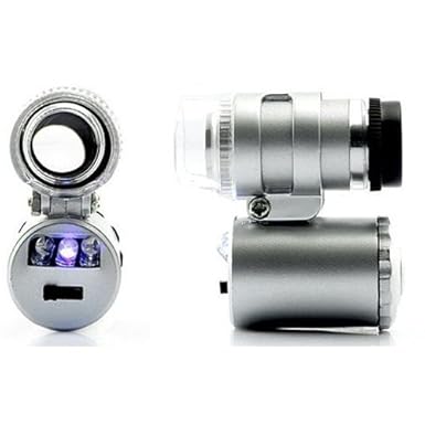 Shopee Smallest 60x Microscope 2 LED Eye Lens Mini Magnifier Loupe with ...