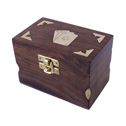 Wooden Double Deck Playing Cards Holder Box Game Case With Handcrafted Brass Ace Design Buy Wooden Double Deck Playing Cards Holder Box Game Case With Handcrafted Brass Ace Design Buy