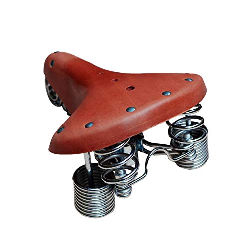 TentHome Vintage Bicycle Saddle Leather City Bike Saddle Suspension ...