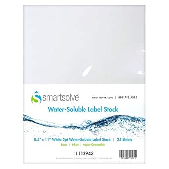 Amazon.com: SmartSolve Water Soluble Label Stock – Biodegradable ...