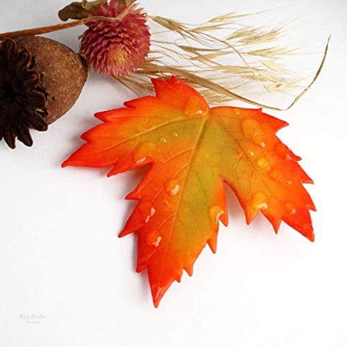 Amazon.com: Maple Leaf Pin Yellow Orange Red Realistic Fall leaves ...