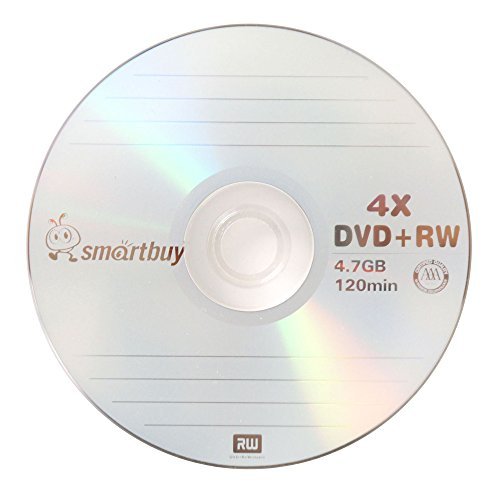 50 Pack Smartbuy Blank DVD+RW 4X 4.7GB 120Min Logo Rewritable DVD Media Disc | Pricepulse