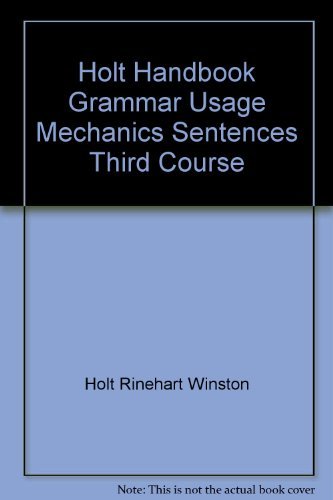 Amazon.com: Holt Handbook Grammar Usage Mechanics Sentences Third ...