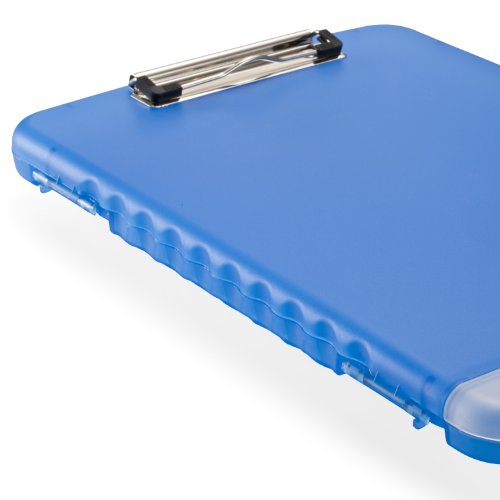 Officemate Slim Clipboard Storage Box, Translucent Blue (83304) - Bry ...