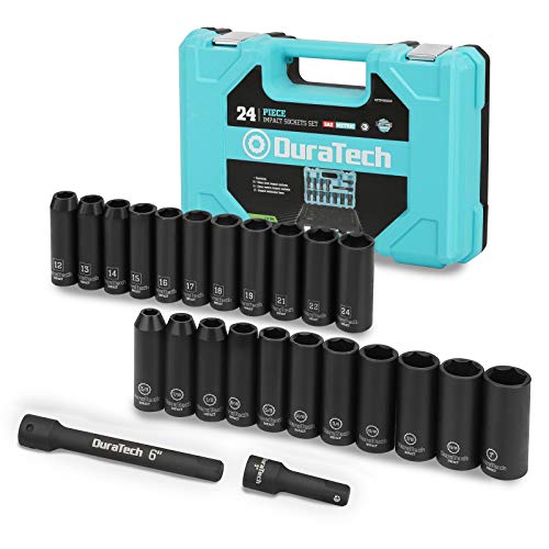 8pc 1/2 Drive Torque Limiting Extension Bar and Deep Impact Socket Set ...