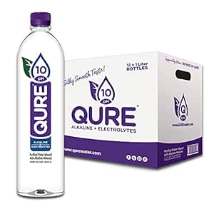 Amazon.com : QURE Water, Premium 10 pH Ionized Alkaline Bottled Water ...
