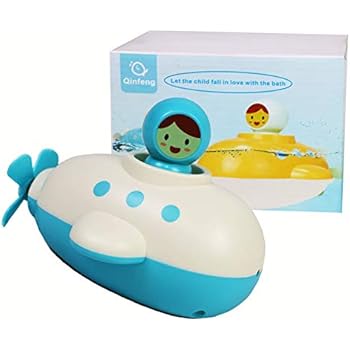 Amazon.com : Nuby Little Submarine Pull String Bath Toy, Colors May ...