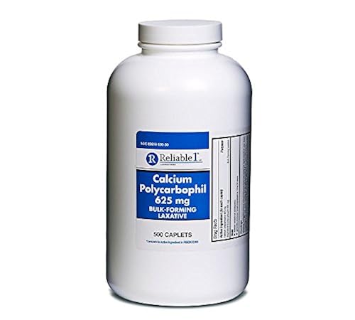 Calcium Polycarbophil 625 mg 500 Caplets Fibercon Generic Fiber Therapy ...
