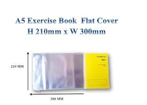 3 x SCHOOL EXERCISE BOOK COVERS A5 size H 210mm x W 148mm clear plastic ...