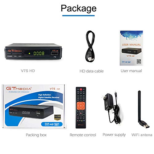 GT MEDIA V7S HD Satellite TV Receiver Built-in Galaxy 19 FTA DVB-S/S2 ...