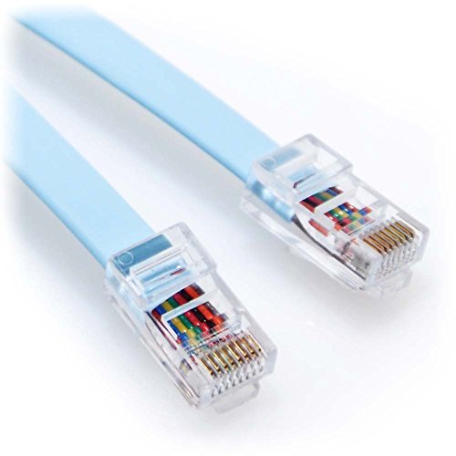 CableRack 3ft RJ45 to RJ45 Rollover Console Cable for Cisco Baby Blue ...