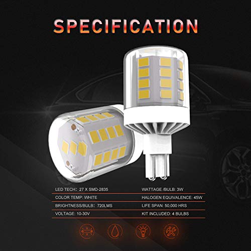 VehiCode Low volt 12V White 921 922 912 906 LED Bulb Daylight Interior ...