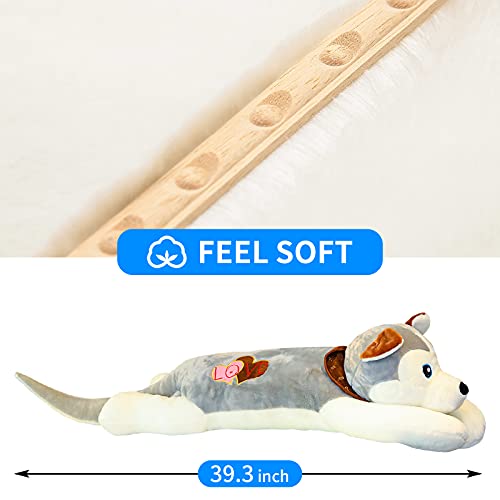 Dalmao 39.3 inch Dog Stuffed Animals, Cuddly Husky Dog Plush Toys Puppy ...