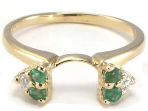 Amazon.com: Emerald & Diamond Ring Wrap Guard 14k yellow gold: Wedding ...