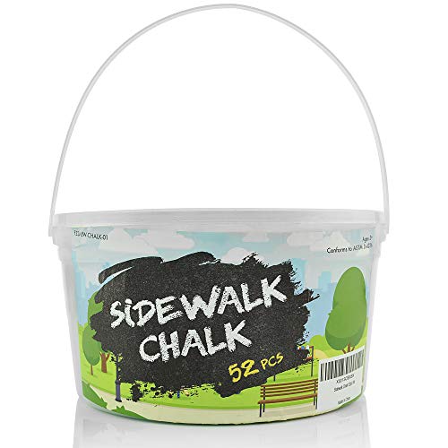 Fat Zebra Designs Sidewalk Chalk Set - 52 Vibrant Jumbo Street Chalks ...