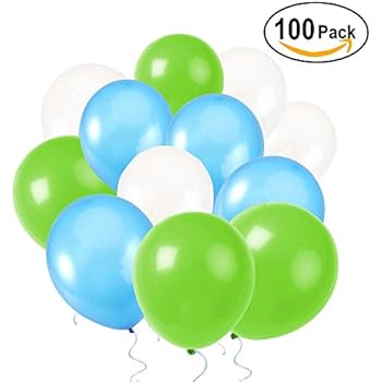 Amazon.com: KUMEED Sky Blue Green Balloons 12" Latex Balloons Vivid ...