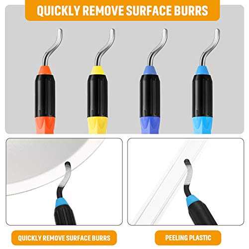4 Pieces Deburring Tool Plastic Rotary Burr Removal HSS Blades Swivel ...