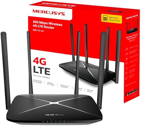 سعر Mercusys MB115-4G LTE Router, 4G N300 WLAN Router Supports SIM ...