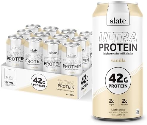 Slate Milk - Ultra High Protein Shake - Vanilla - 42g Protein, 2g Sugar ...