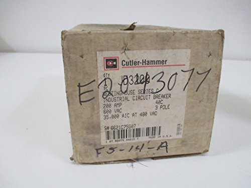 EATON CUTLER HAMMER JD3200 TYPE JD BREAKER 3P 200A 600VAC MAX 18KAIC ...