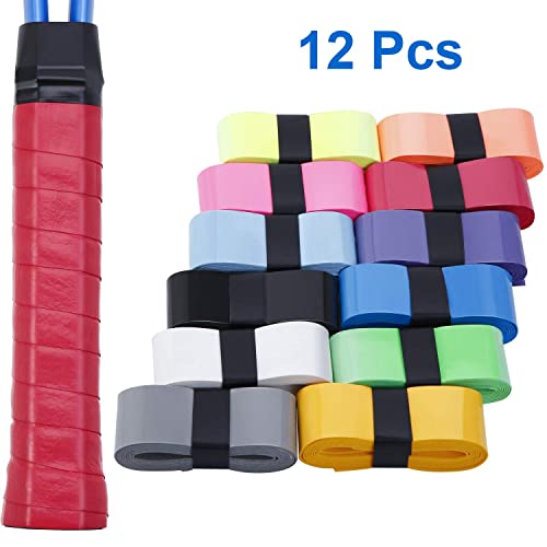 12 Pieces Tennis Racket Badminton Racket Grip Tape Overgrips for Anti ...