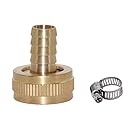 Amazon.com : Joyway 1/2" Barb x 3/4" Female GHT Thread Swivel Brass Garden Water Hose Pipe ...