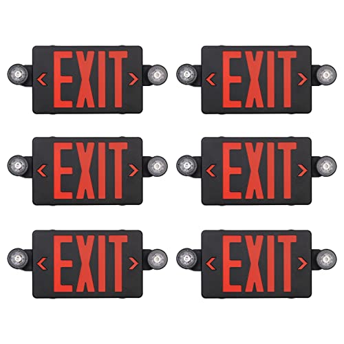 TANLUX Black Exit Sign with Emergency Lights, LED Emergency Exit Light ...