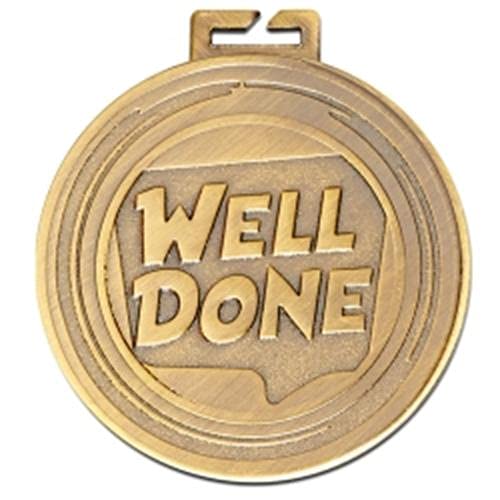 Trophy Store Gold Well Done Medal award, 5 cm, Free Ribbon, Free ...