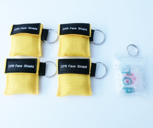 4 Pcs/pack Cpr Mask With Keychain Cpr Face Shield with 1-way Valve For ...