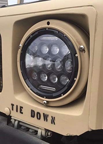 Mua Military Headlight Pair LED 24v Black Bezel - Plug And Play Head ...