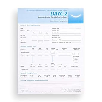 Amazon.com: DAYC-2 Communication Domain Scoring Forms (25): Industrial ...