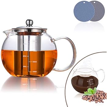 Amazon.com | Glass Teapot with Infuser Tea kettle Tea Pot 32 oz /950 ml ...
