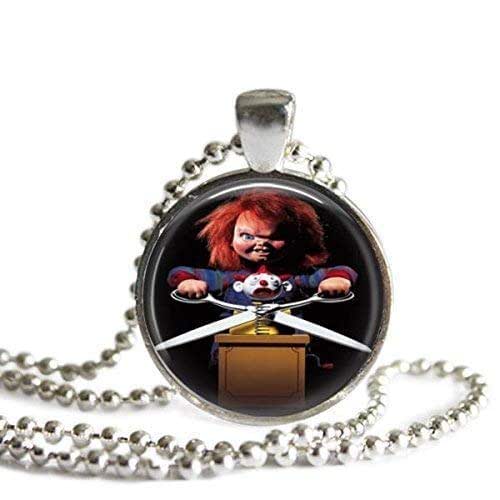 Amazon.com: Chucky 1 Inch Silver Plated Picture Pendant Necklace ...