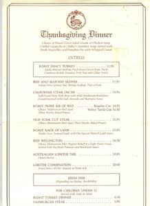 Amazon.com : The Velvet Turtle Restaurant Thanksgiving Dinner Menu 1970 ...