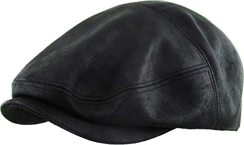 KBETHOS KBL-100 BLK S/M PU Leather Ascot Ivy Newsboy Hat Apparel Accessories Clothing ...