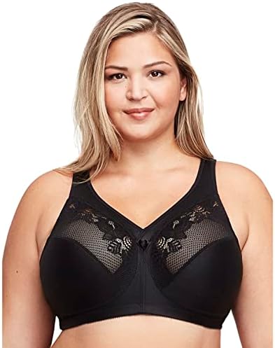 سعر Glamorise Women's Full Figure Wirefree Minimizer Support Bra #1003, Black, 38F فى السعودية ...