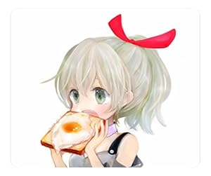 Anime Girl Eating Breakfast Custom Cute Mouse Pad Gaming: Amazon.co.uk ...