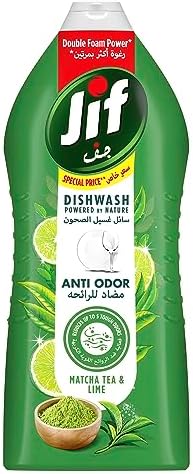 Jif Anti Odor Dishwashing Liquid 100% Grease removal Matcha Tea & Lime ...