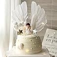 4PCS Set Angel Wing Baptism Decorations Christening Birthday Cake Toppers