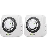 BN-LINK Indoor Timers Plug Mechanical 2 Prong Outlet Light Timer, 24 ...