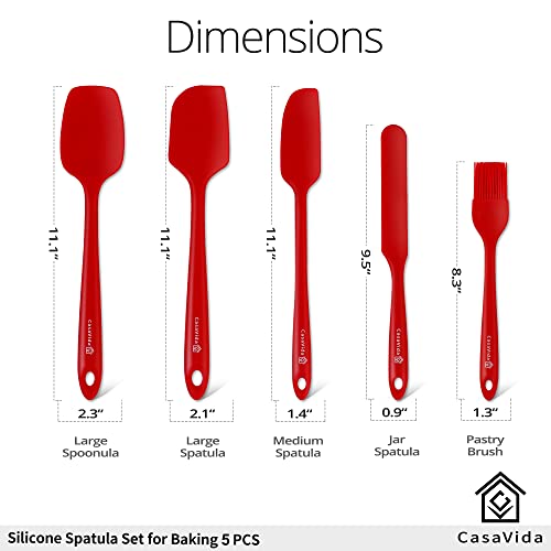 Silicone Spatula Set One-piece Seamless - Spatula Set 5pcs Red High ...