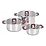 AmazonBasics 9 Piece Stainless Steel Induction Cookware Set, with Lids ...