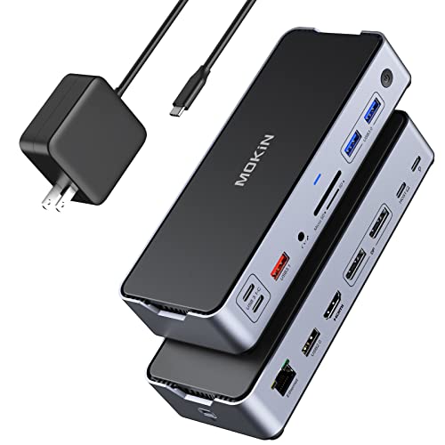 8K USB C Laptop Docking Station Dual Monitor,MOKiN Docking Station 3 ...