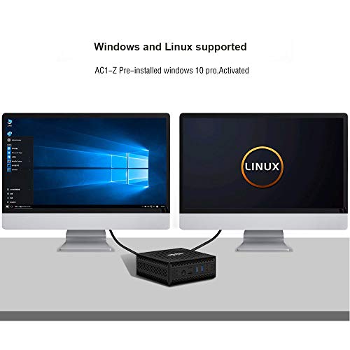 Fanless Mini PC Silent Desktop Computer Windows 10 Pro DDR4 8GB+128GB ...