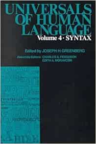 Universals of Human Language, Volume 4: Syntax (v. 4): Joseph H ...
